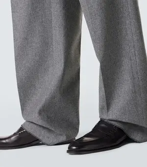 Zegna Wool Straight Trousers - Grey