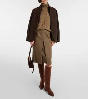 GIANVITO ROSSI 45 Suede Knee-high Boots - Brown