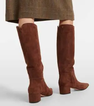 GIANVITO ROSSI 45 Suede Knee-high Boots - Brown