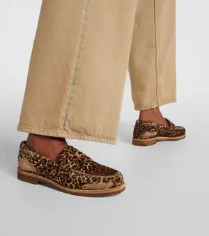 GOLDEN GOOSE Jerry Calf Hair Penny Loafers - Yellow