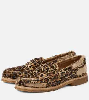GOLDEN GOOSE Jerry Calf Hair Penny Loafers - Yellow