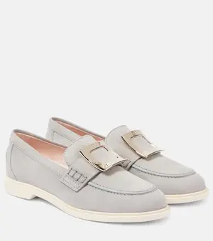 ROGER VIVIER Roger Vivier Viv' Rangers Leather Loafers Grey