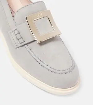 ROGER VIVIER Viv' Rangers Leather Loafers - Grey