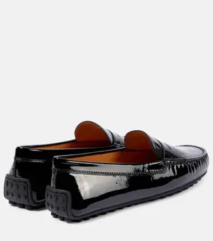 TOD'S City Gommino Patent Leather Moccasins - Black