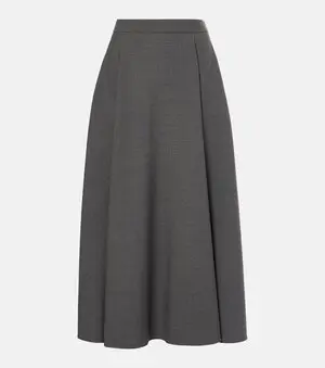 Valentino Garavani Wool Gabardine Midi Skirt