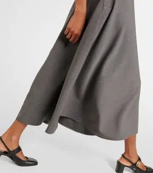 Valentino Garavani Wool Gabardine Midi Skirt