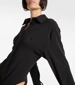 Attico Cutout Draped Jersey Shirt Dress