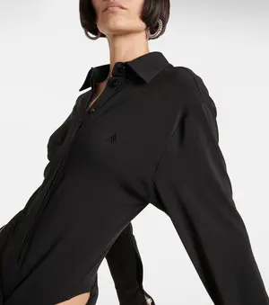 Attico Cutout Draped Jersey Shirt Dress