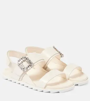 ROGER VIVIER Slidy Viv' Leather Sandals - White