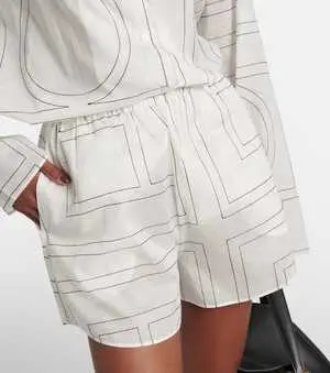 TOTEME Monogram Cotton-blend Shorts - White