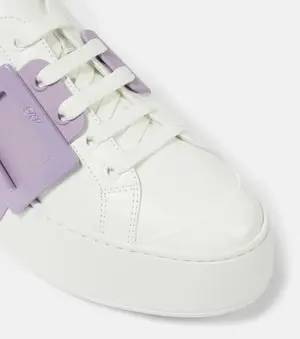 ROGER VIVIER Viv' Skate Leather Platform Sneakers - White