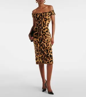 Oscar De La Renta Leopard-print Midi Dress