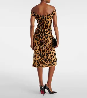 Oscar De La Renta Leopard-print Midi Dress