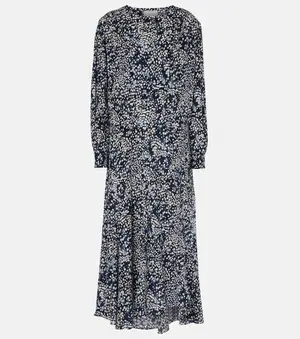 Isabel Marant Étoile Hanane Ruffled Printed Maxi Dress - Blue