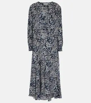 Isabel Marant Étoile Hanane Ruffled Printed Maxi Dress - Blue