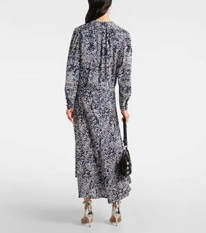 Isabel Marant Étoile Hanane Ruffled Printed Maxi Dress - Blue