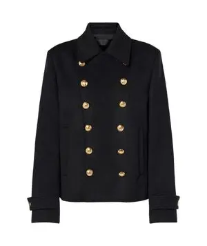 NILI LOTAN Ornella Cropped Wool Pea Coat