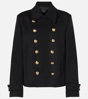NILI LOTAN Ornella Cropped Wool Pea Coat