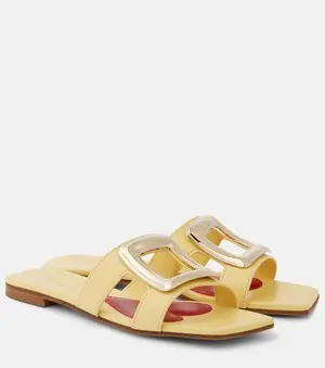 ROGER VIVIER Viv' The Sea Leather Mules - Yellow