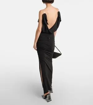 Attico Ruched Draped Jersey Gown