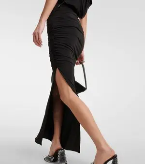 Attico Ruched Draped Jersey Gown