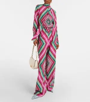 Valentino Garavani Printed Silk Palazzo Pants - Multicoloured