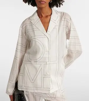 TOTEME Monogram Cotton-blend Shirt - White