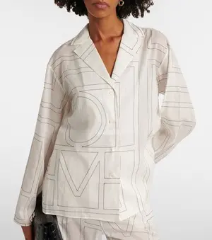 TOTEME Monogram Cotton-blend Shirt - White