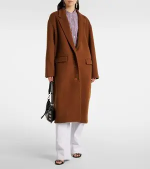 Isabel Marant Étoile Efezia Wool, Cashmere And Silk Coat - Brown