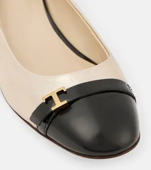 TOD'S Metallic Leather Ballet Flats