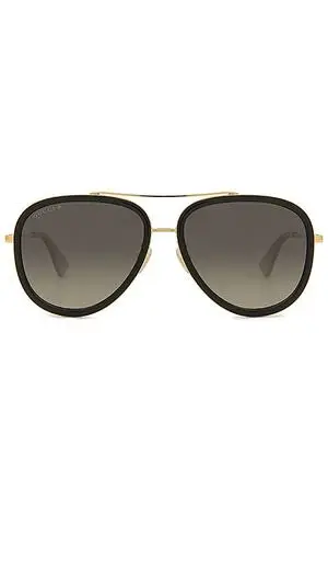 Gucci Web Block Pilot Sunglasses - Black