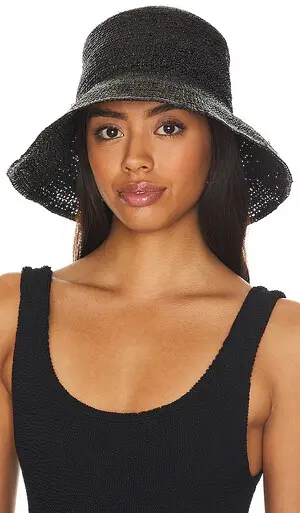 Hat Attack Chic Crochet Bucket Hat - Black
