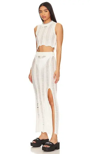 Superdown Tayla Maxi Skirt Set - White