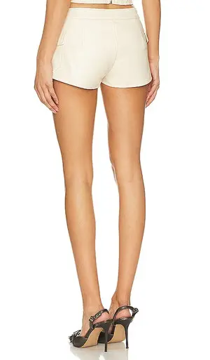 Superdown Odessa Faux Leather Skort - Cream