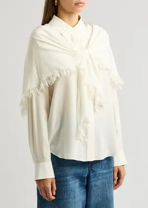 Chloé Cape-effect Silk Crepe De Chine Blouse