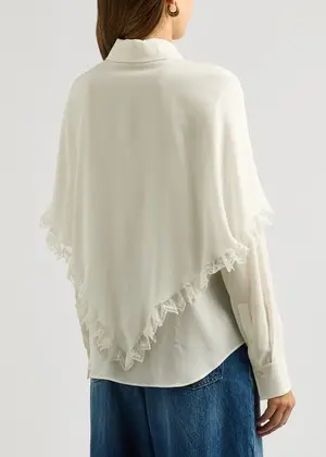 Chloé Cape-effect Silk Crepe De Chine Blouse