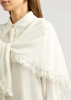 Chloé Cape-effect Silk Crepe De Chine Blouse