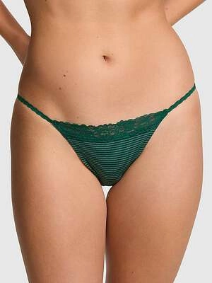 Pink Cotton String Bikini Panty - Green