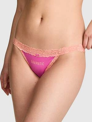 Pink Cotton String Bikini Panty - Pink