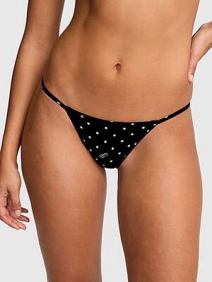 Pink Cotton String Bikini Panty - Print