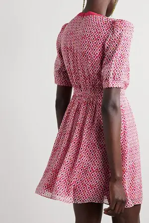 Saloni Jamie Embellished Printed Mini Dress