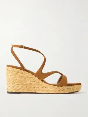 JIMMY CHOO Ayla 85 Suede Platform Espadrilles
