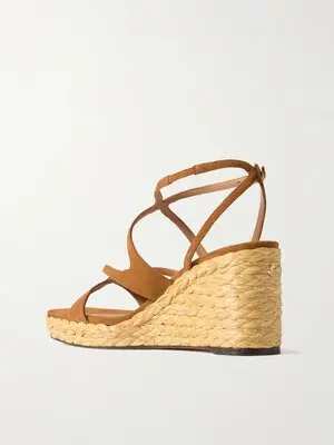 JIMMY CHOO Ayla 85 Suede Platform Espadrilles
