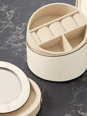 Valentino Garavani Leather Jewelry Box In Ivory - 50% Off