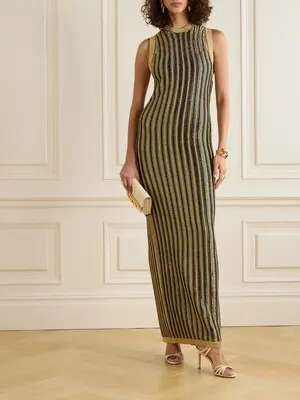 TOM FORD Metallic Wool-blend Maxi Dress