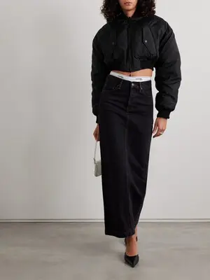 Wardrobe.NYC Cropped Reversible Quilted Padded Shell Bomber Jacket