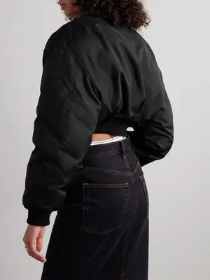 Wardrobe.NYC Cropped Reversible Quilted Padded Shell Bomber Jacket