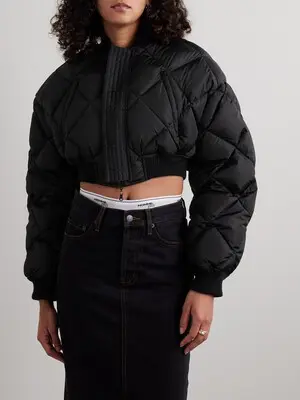 Wardrobe.NYC Cropped Reversible Quilted Padded Shell Bomber Jacket