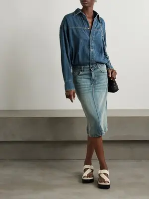 HAIKURE Joelle Two-tone Denim Shirt Dress