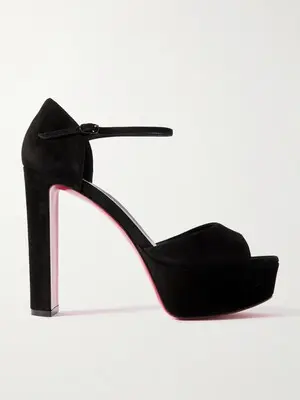 CHRISTIAN LOUBOUTIN Sandaloo Suede Sandals - Black